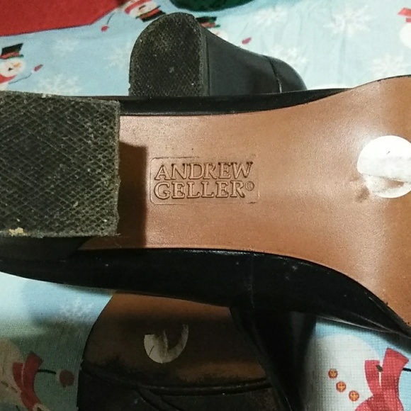 Andrew Geller | Shoes | Andrew Geller Magic Block Heel Leather Shoe ...